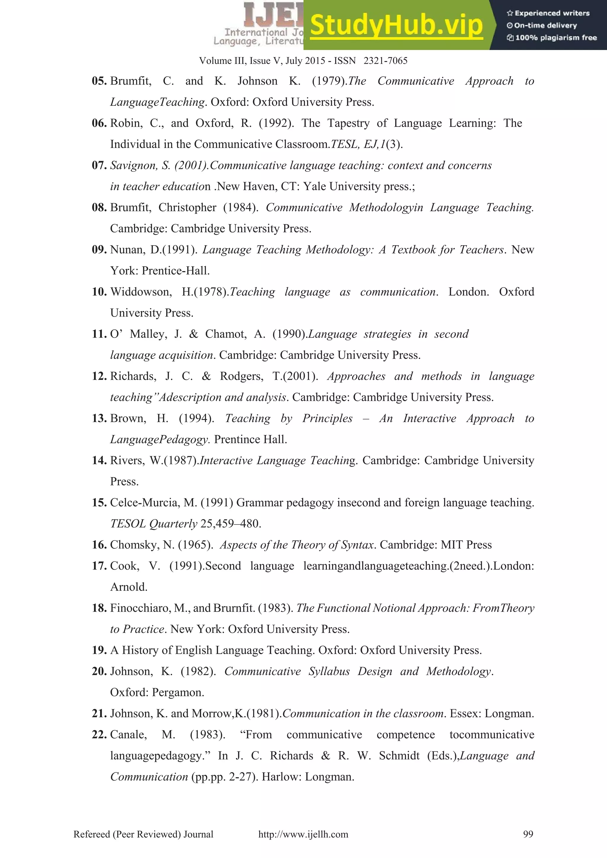 A Critical Overview Of Communicative Language Teaching | PDF | Education