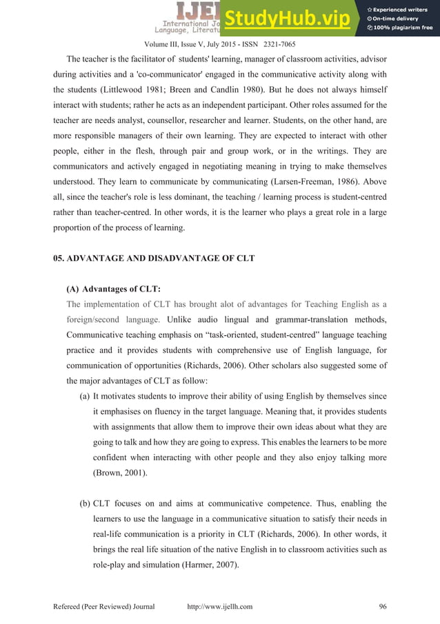 A Critical Overview Of Communicative Language Teaching | PDF | Education