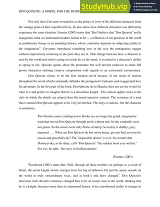 A Critical Paper for the course Reading and Writing. Don Quixote A ...