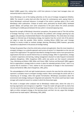 A Critical Review Of The Fall And Rise Of Strategic Planning | PDF