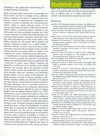 A Critical Review Of The Health Belief Model In Relation To Cigarette ...