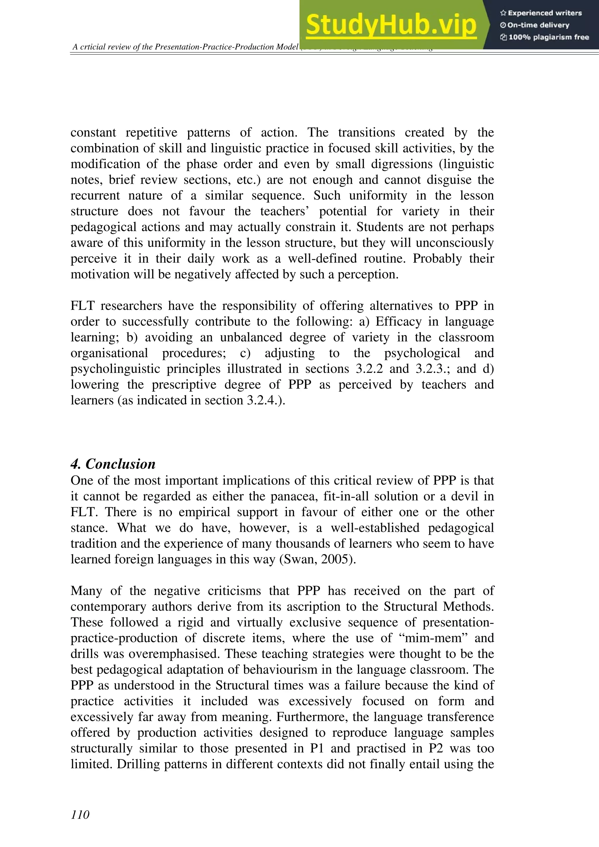 A critical review of the Presentation-Practice-Production Model (PPP ...