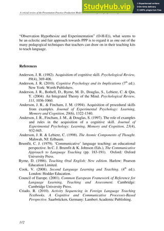 A critical review of the Presentation-Practice-Production Model (PPP ...