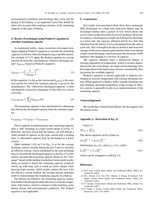 A critical review of using the peukert equation for determining the ...