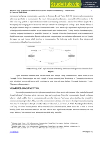 A CRITICAL STUDY OF DIGITAL NONVERBAL COMMUNICATION IN INTERPERSONAL AND GROUP COMMUNICATION IN ...