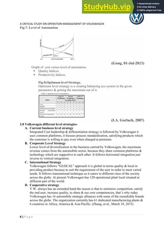 A CRITICAL STUDY ON OPERATIONS MANAGEMENT OF VOLKSWAGEN | PDF