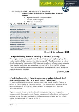 A CRITICAL STUDY ON OPERATIONS MANAGEMENT OF VOLKSWAGEN | PDF