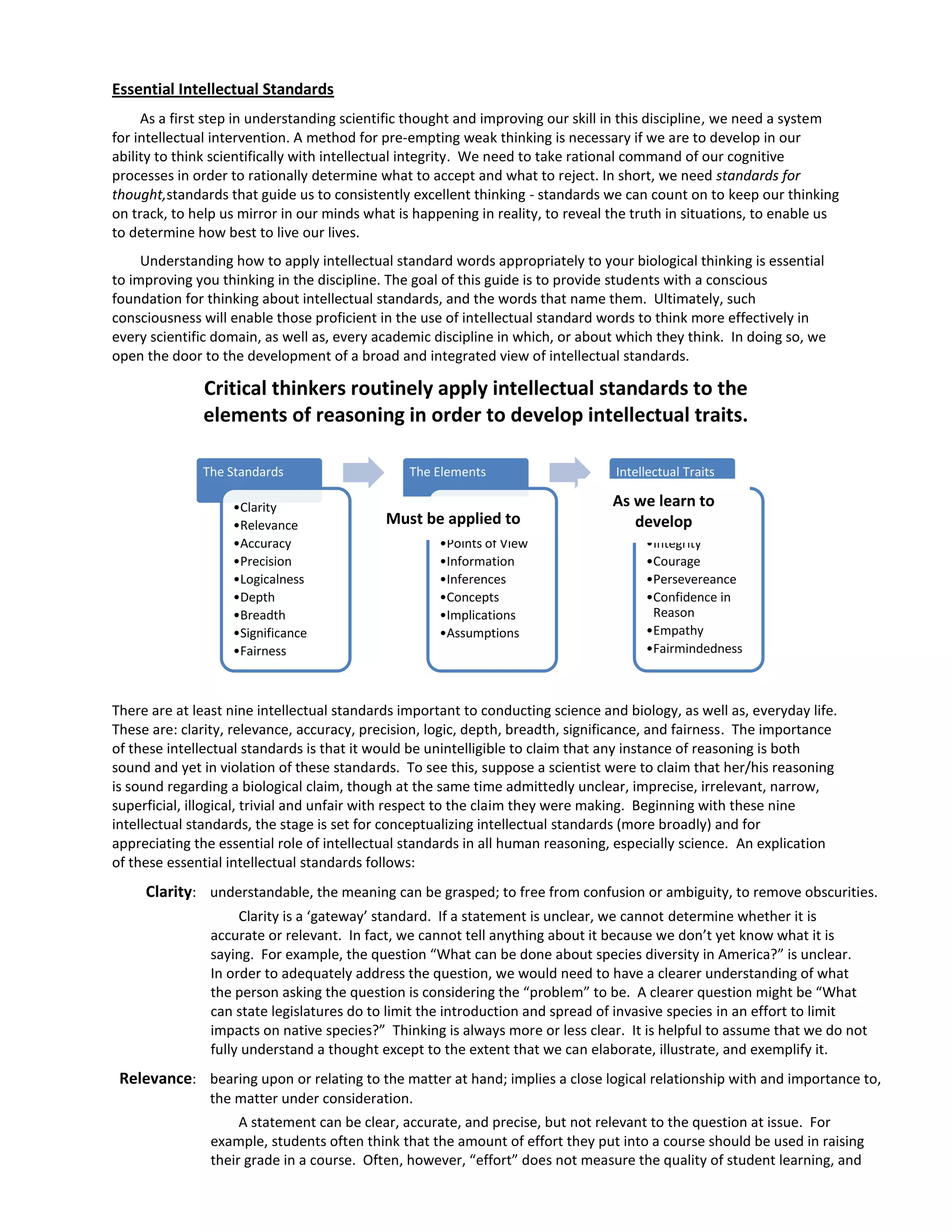 A critical thinking framework for understanding excellence in ...