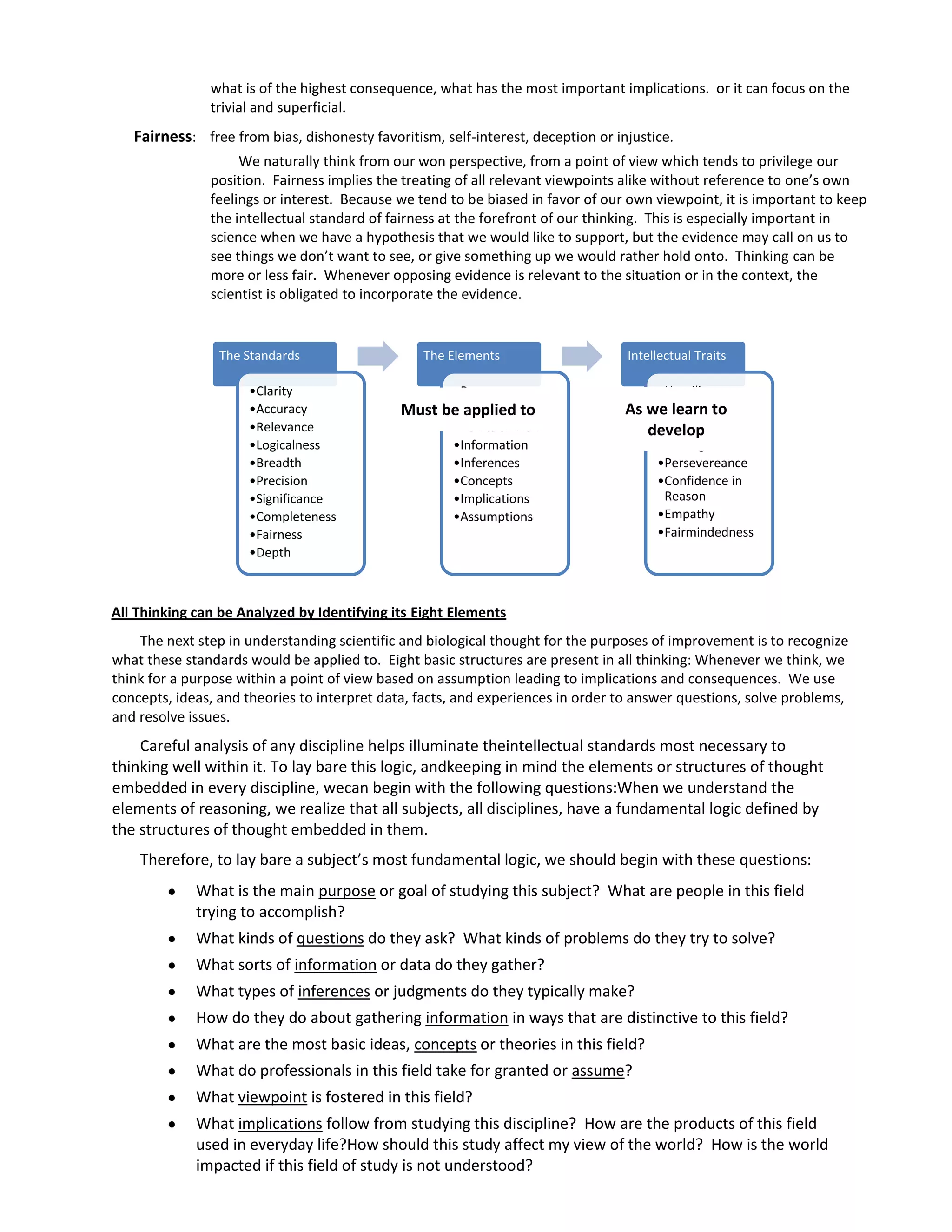 A critical thinking framework for understanding excellence in ...
