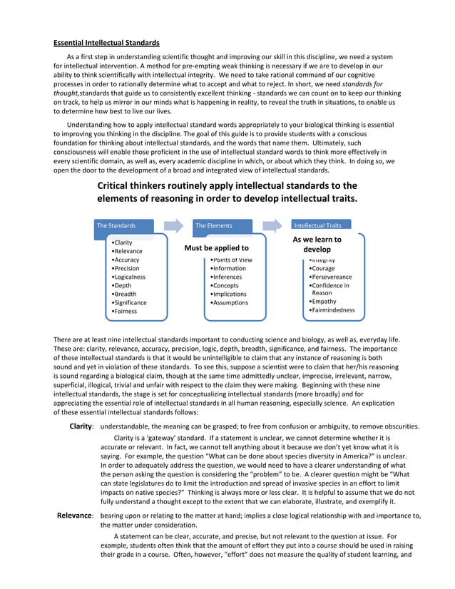 A critical thinking framework for understanding excellence in ...