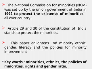 A Critique and Retrospection on Minority Ethnics of India.pptx