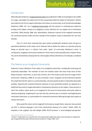 A Critique Of Benedict Anderson S Quot Imagined Communities Quot | PDF