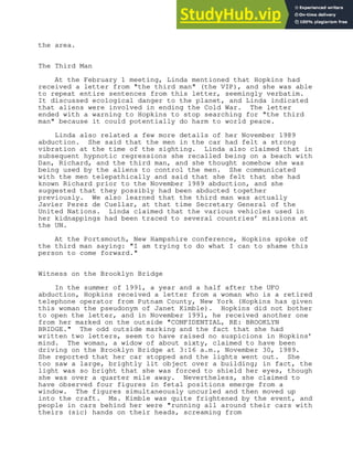 A Critique Of Budd Hopkins Case Of The UFO Abduction Of | PDF