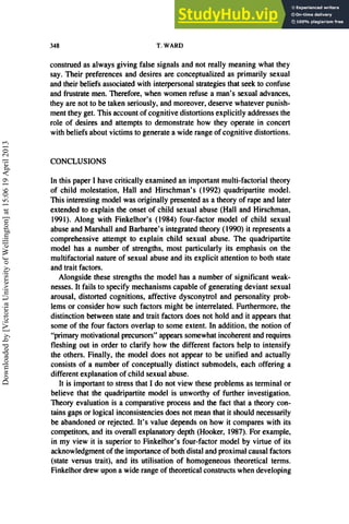 A Critique Of Hall And Hirschman S Quadripartite Model Of Child Sexual ...