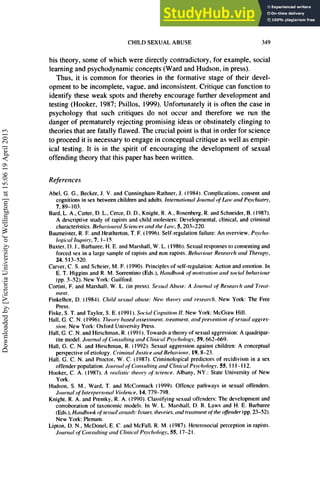 A Critique Of Hall And Hirschman S Quadripartite Model Of Child Sexual ...