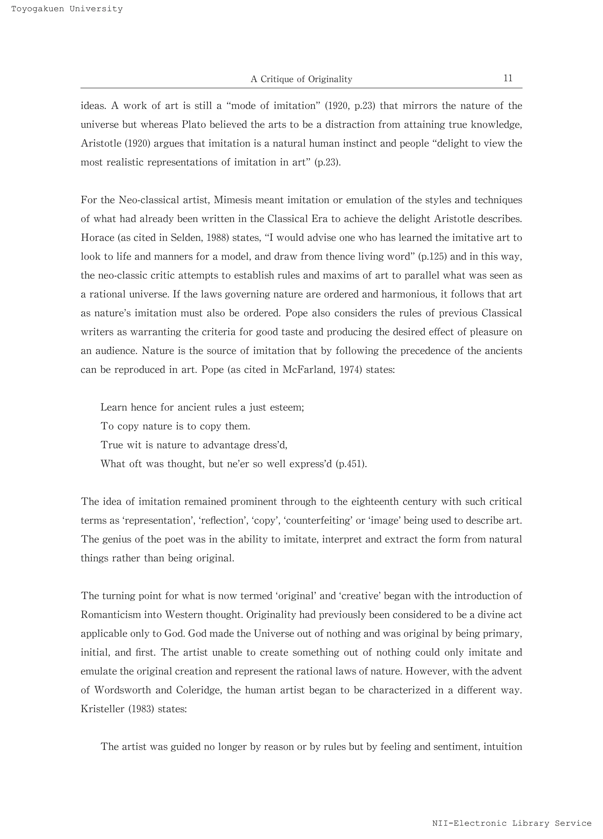 A critique of originality | PDF