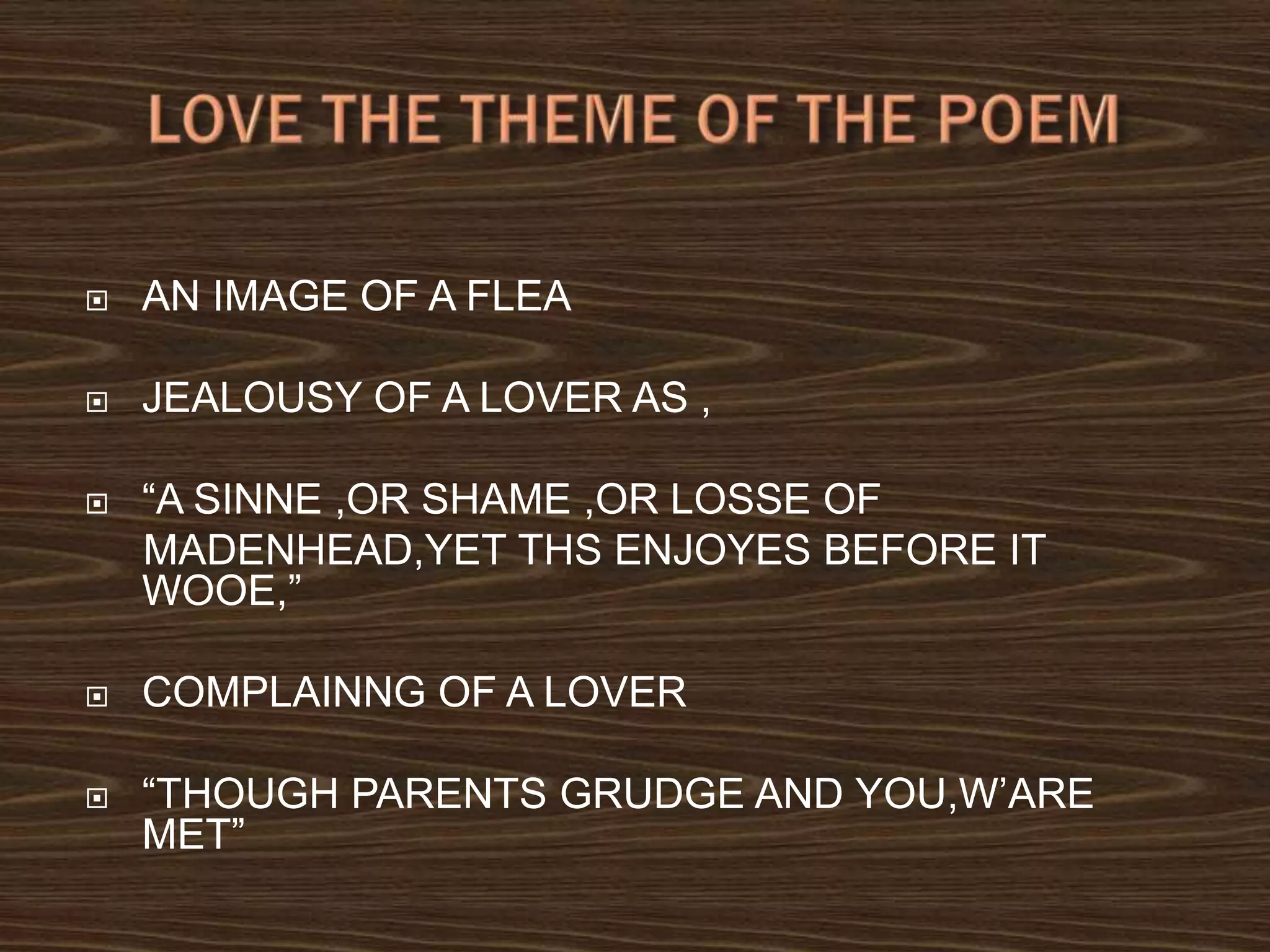 A critique on the poem the flea by john donne | PPTX | Poetry | Books ...