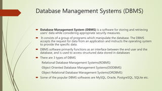 A critique on traditional file system vs databases | PPTX