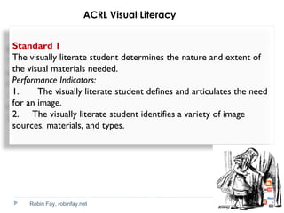 Visual literacy standards and metadata | PPT
