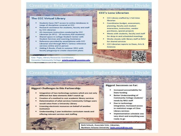 Acrl 2011 poster Presentation; Creating a Bridge across the Higher ...