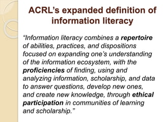 ACRL Framework: Workshop for Reference & Instruction Librarians | PPT
