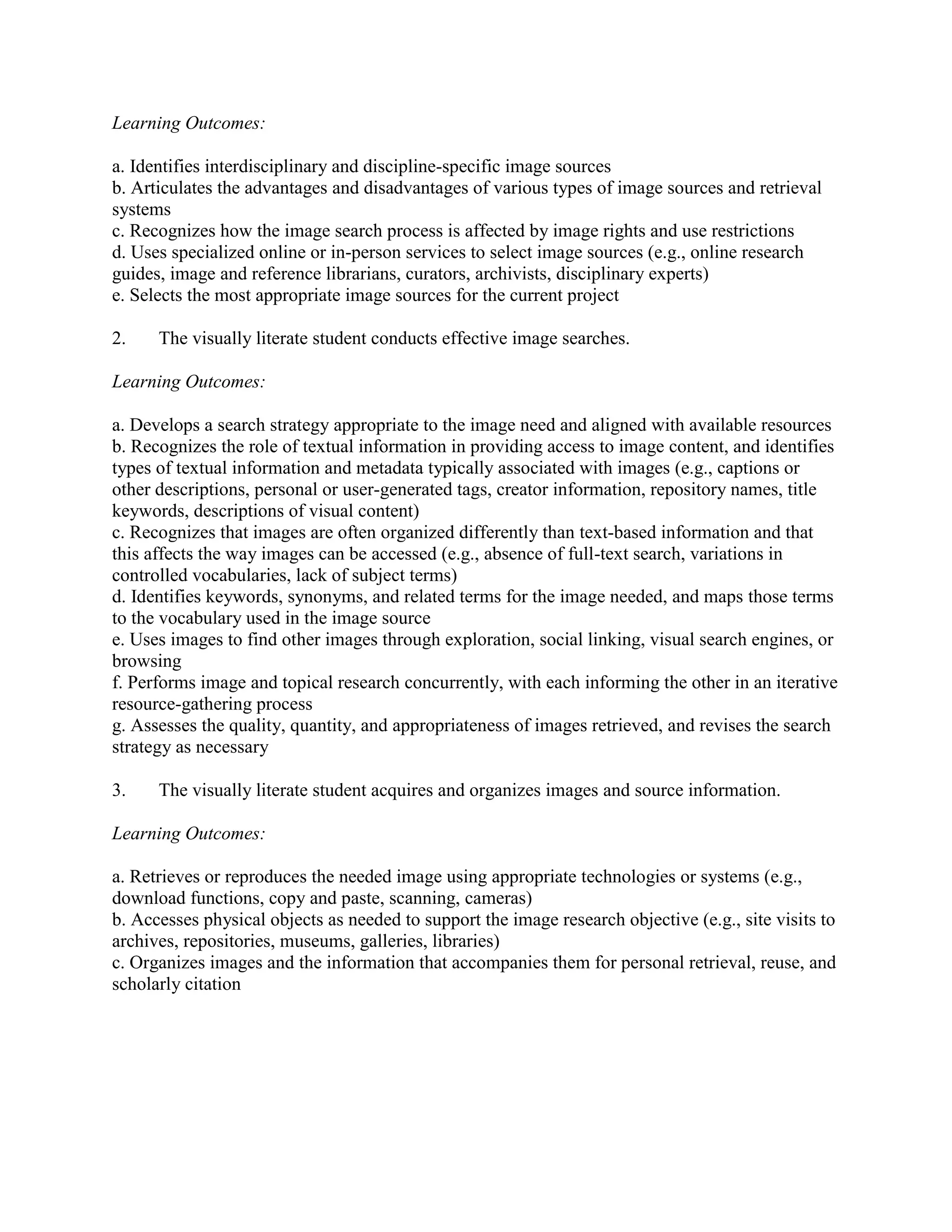 ACRL Visual Literacy Competency Standards | PDF