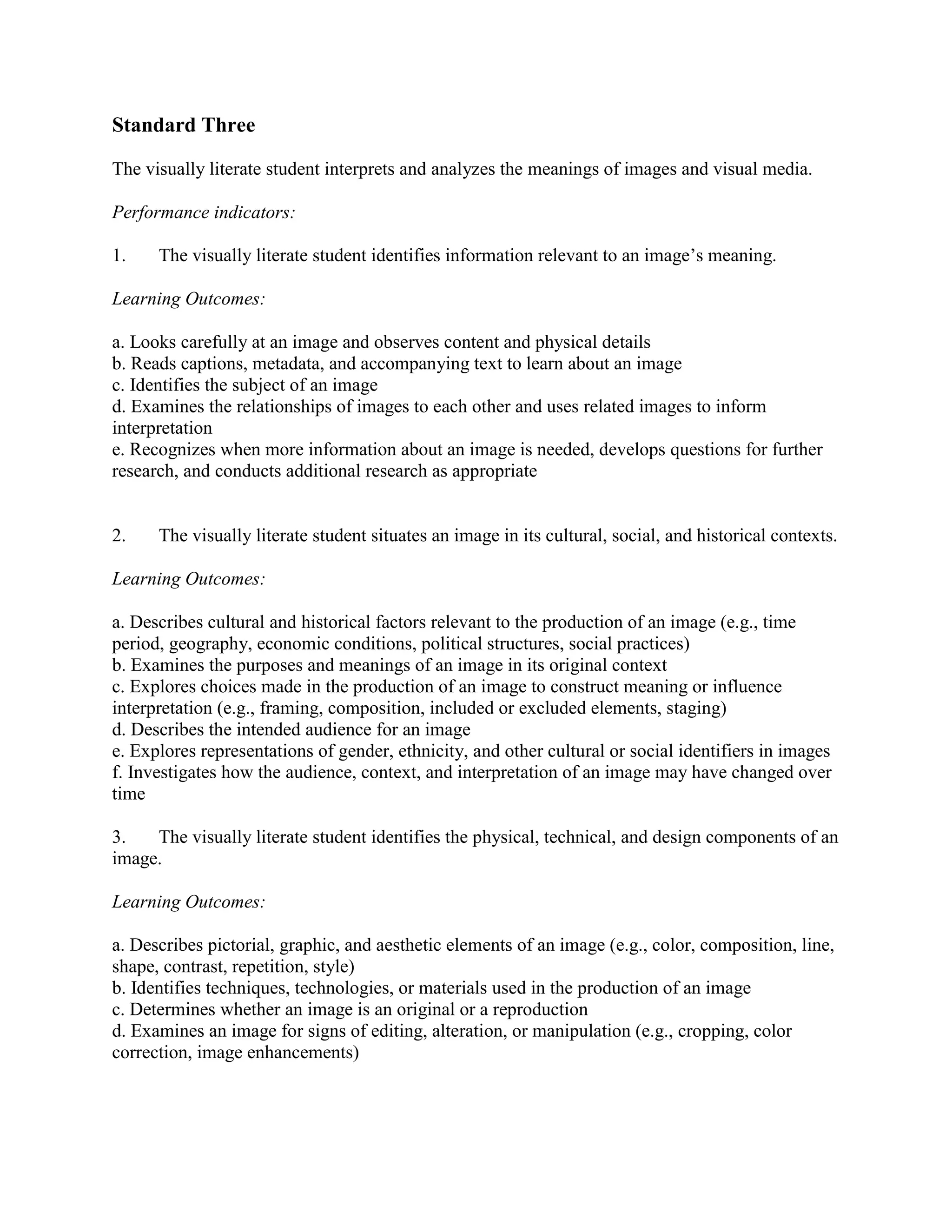 ACRL Visual Literacy Competency Standards | PDF