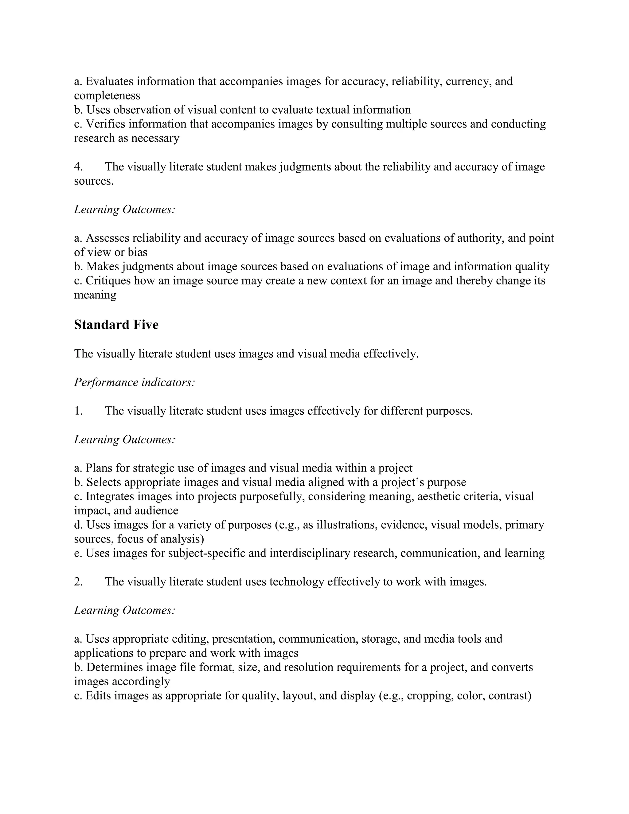 ACRL Visual Literacy Competency Standards | PDF