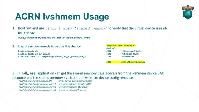 ACRN vMeet-Up EU 2021 - shared memory based inter-vm communication introduction | PDF ...