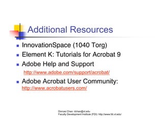 Adobe Acrobat 9: Creating PDF Files for Instruction | PDF
