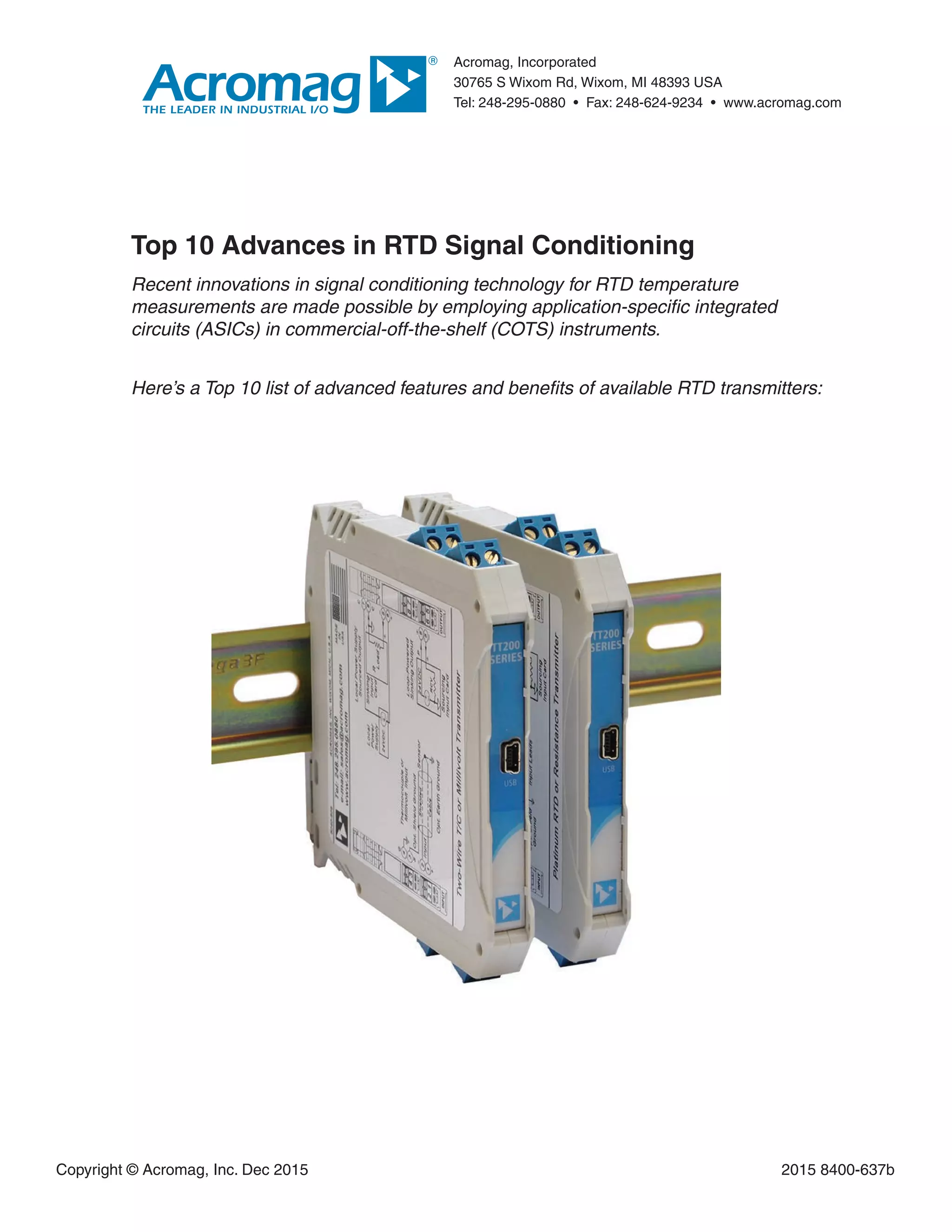 Top Ten Advances In RTD Signal Conditioning | PDF
