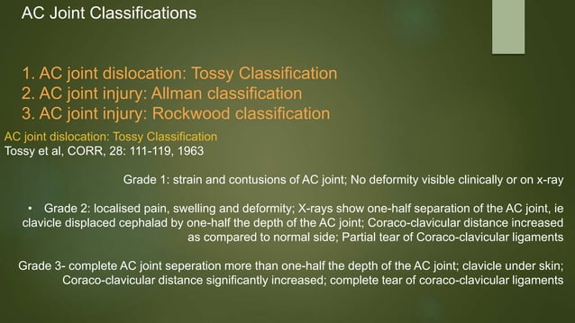 Acromio clavicular joint injury | PPTX