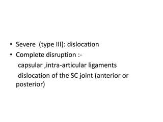 Acromioclavicular and sternoclaviculr injuries | PPTX
