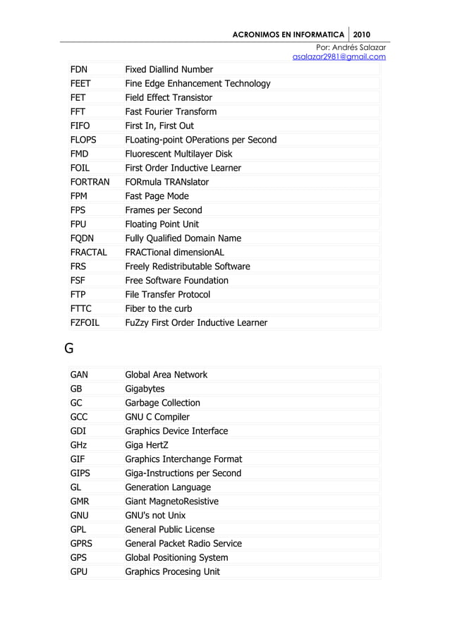 Acronimos En Informatica | PDF