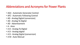 Abbreviations and Acronyms for Power Plants | PPTX