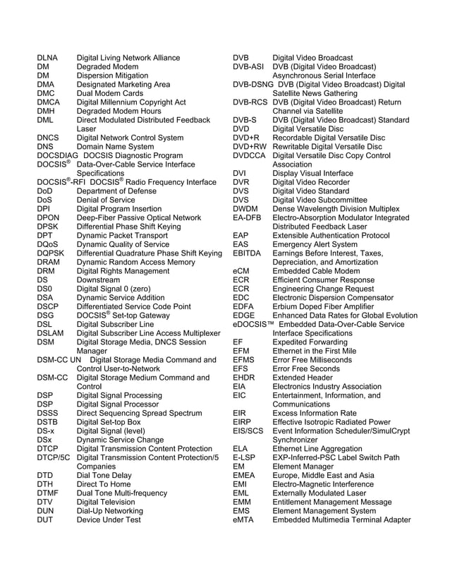 Telecom Abbreviations | PDF | Computer Networking | Computing