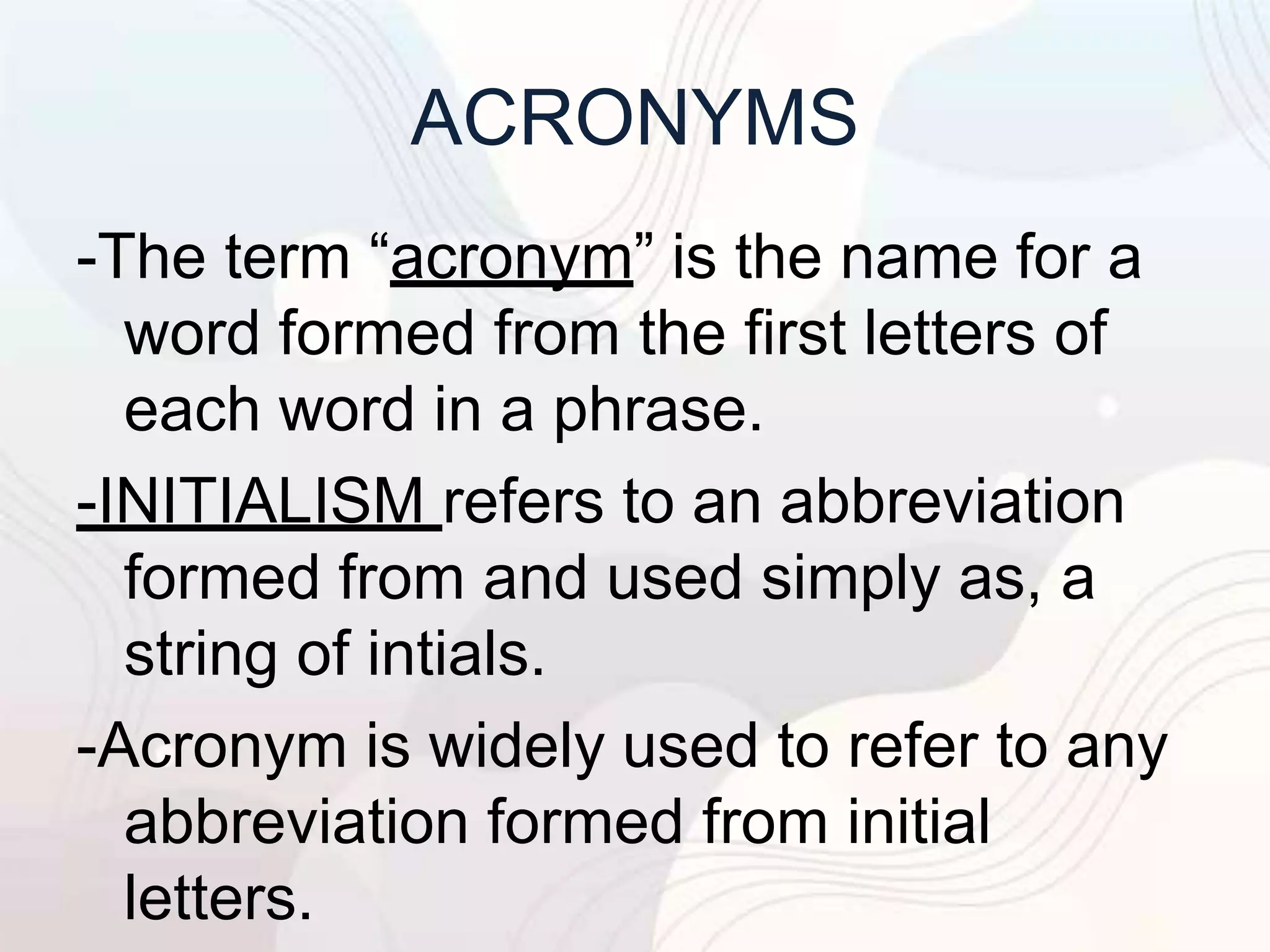 Acronyms | PPTX
