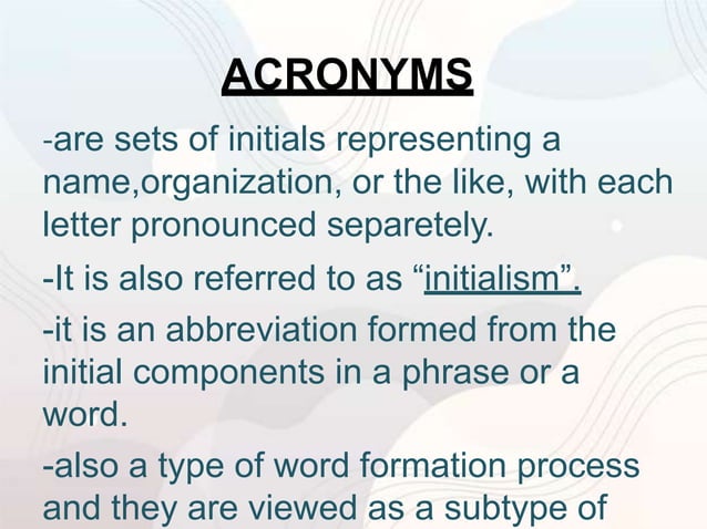 Acronyms | PPTX