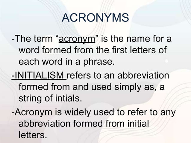Acronyms | PPTX