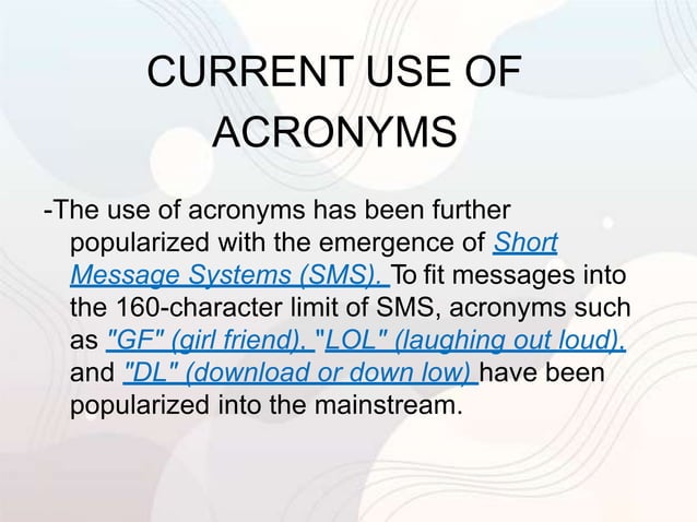 Acronyms | PPTX