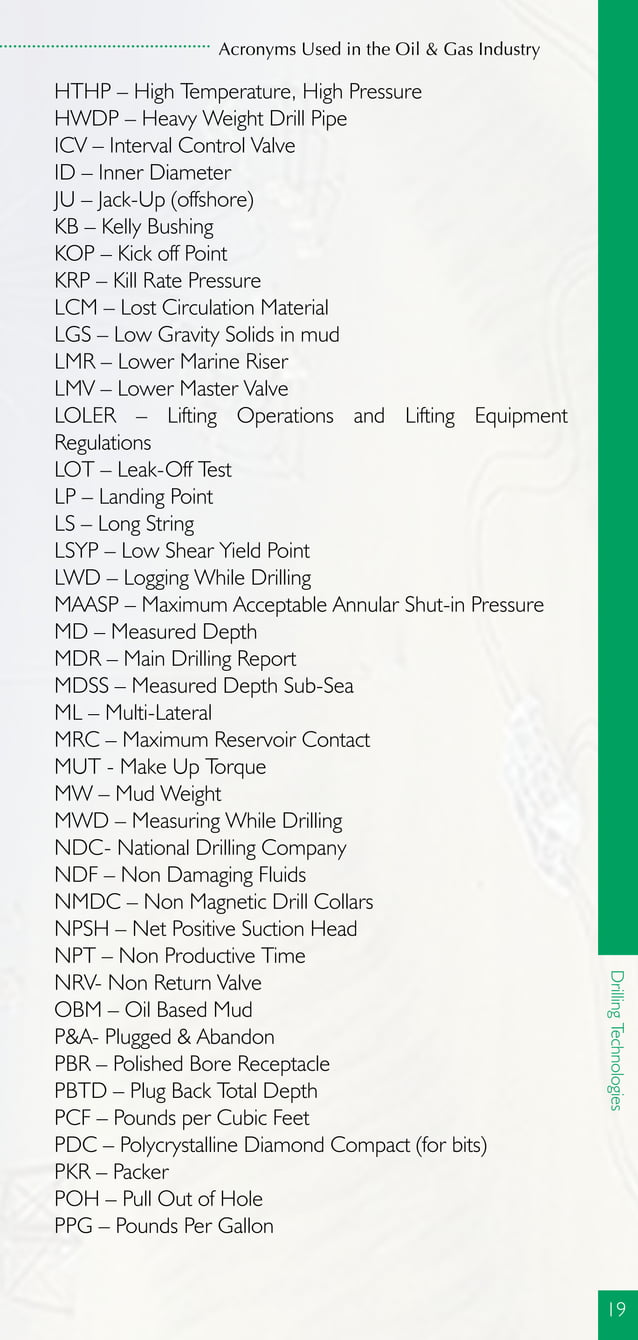 Acronyms gas and oil industry | PDF
