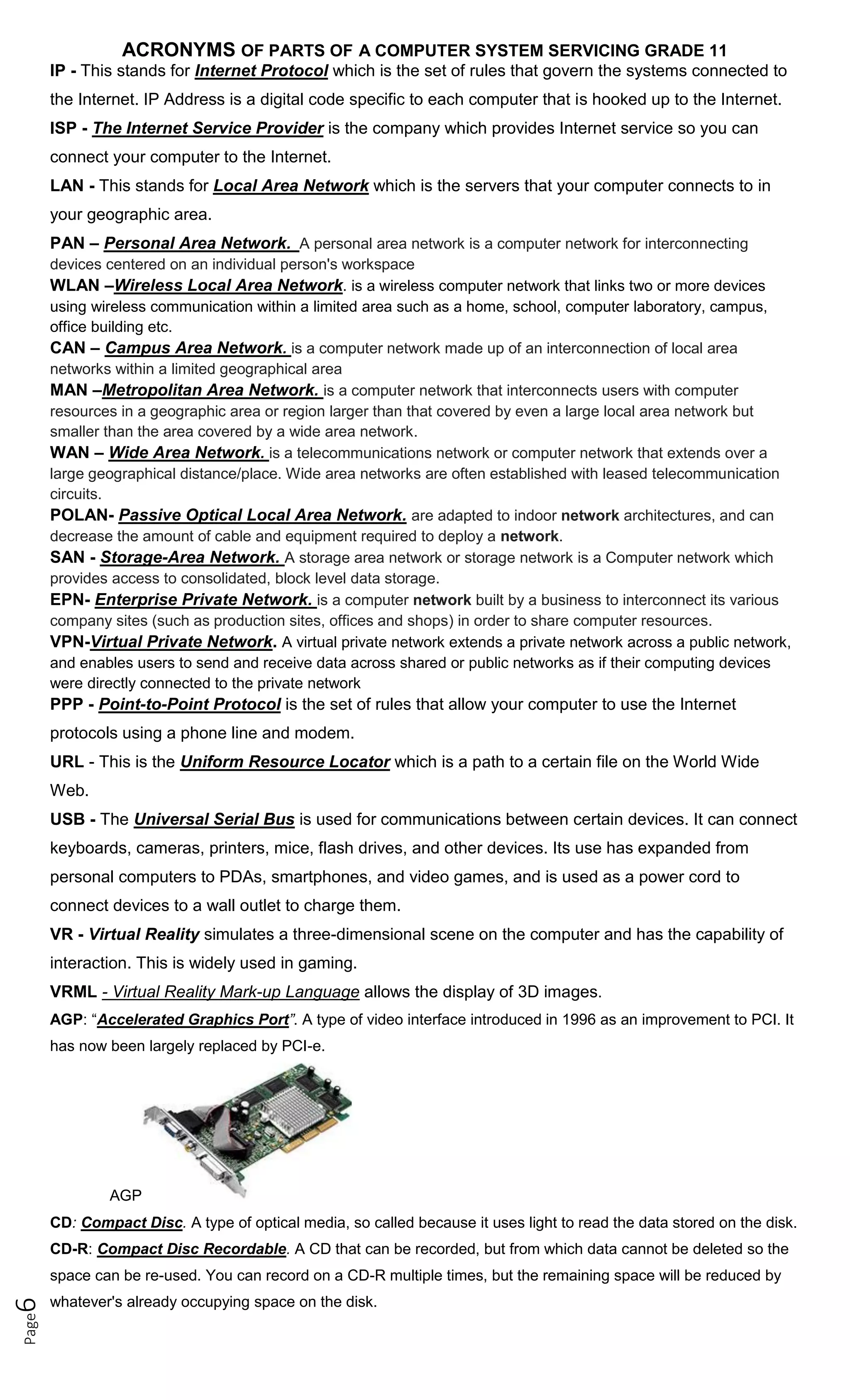acronyms of parts of computer system servicing | PDF