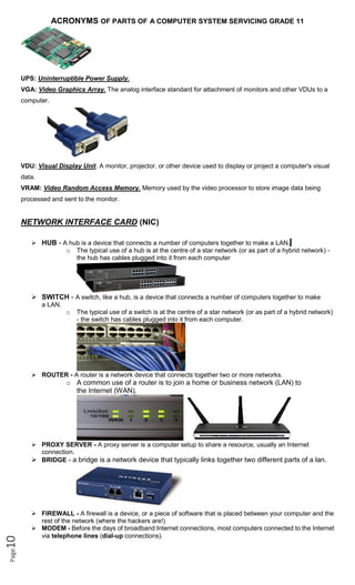 acronyms of parts of computer system servicing | PDF