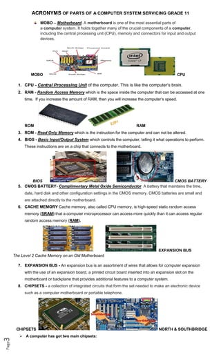 acronyms of parts of computer system servicing | PDF