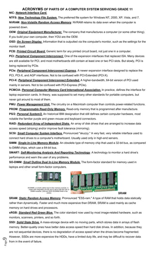 acronyms of parts of computer system servicing | PDF