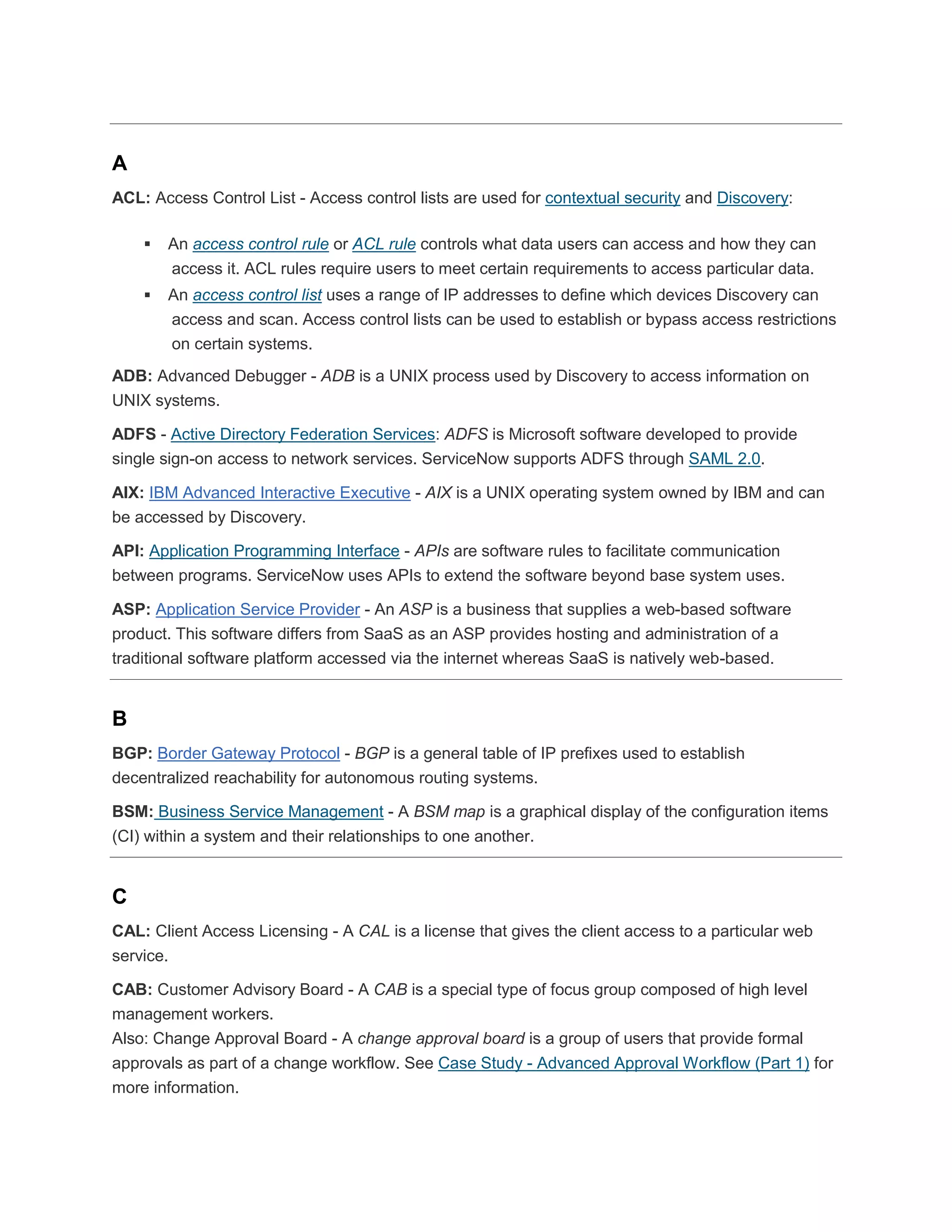 Acronyms of service now | DOCX