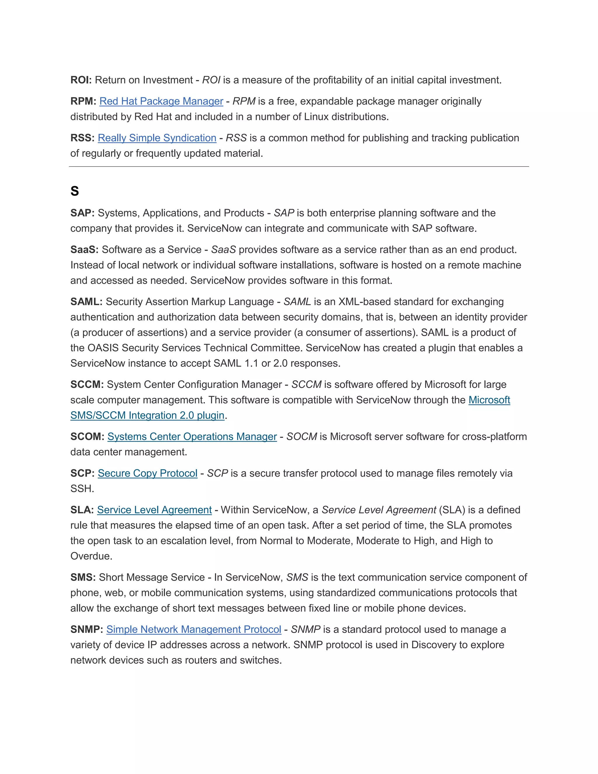 Acronyms of service now | DOCX