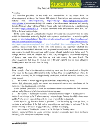 A Cross-Linguistic Study On The Reflection Of Metadiscourse Markers In The Acknowledgements Of ...