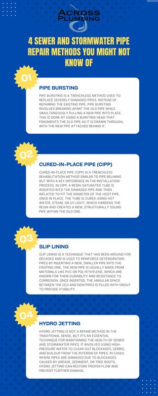 4 Sewer and Stormwater Pipe Repair Methods You Might Not Know Of | PDF