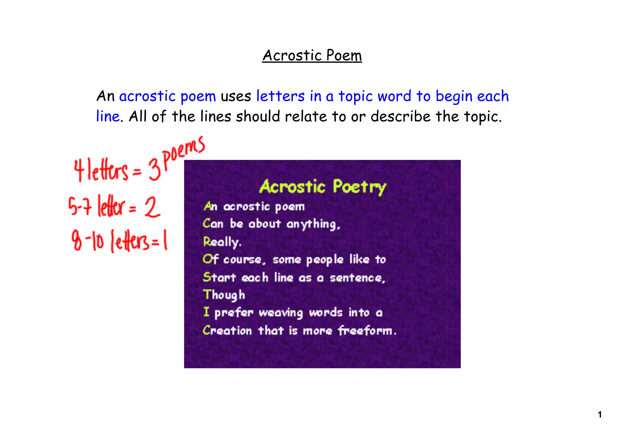 Acrostic | PDF | Poetry | Books and Literature